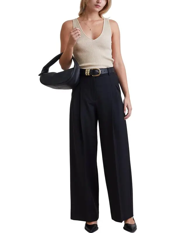 BY MALENE BIRGER Cymbaria Wide Leg Trousers - Black