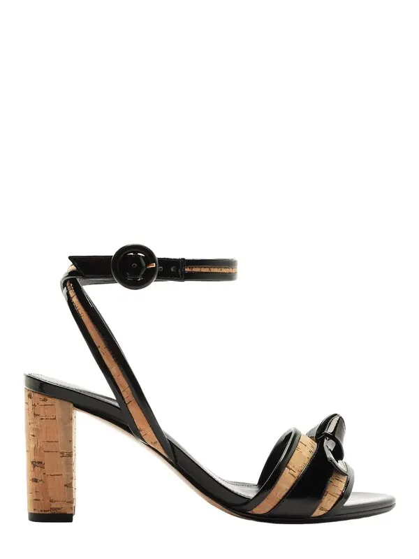 ALEXANDRE BIRMAN Clarita Cork 75 Block Heel Sandals - Black
