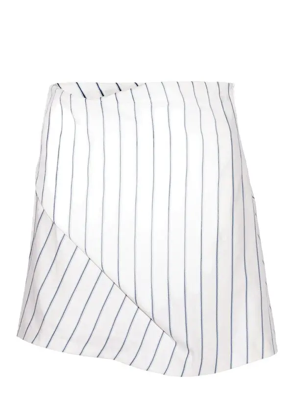 JW Anderson Striped Cotton-piqué Mini Skirt - Navy