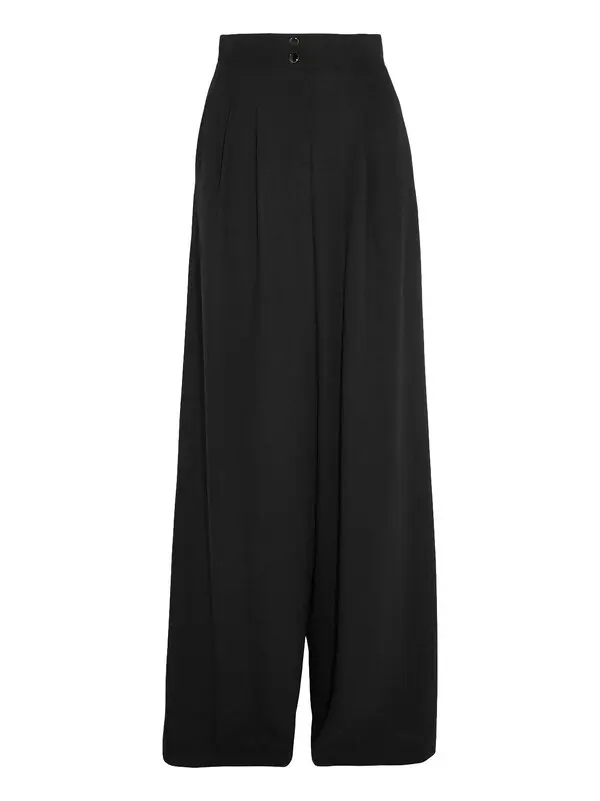 Vanessa Seward Charlotte Wool-blend Crepe Wide-leg Pants - Black