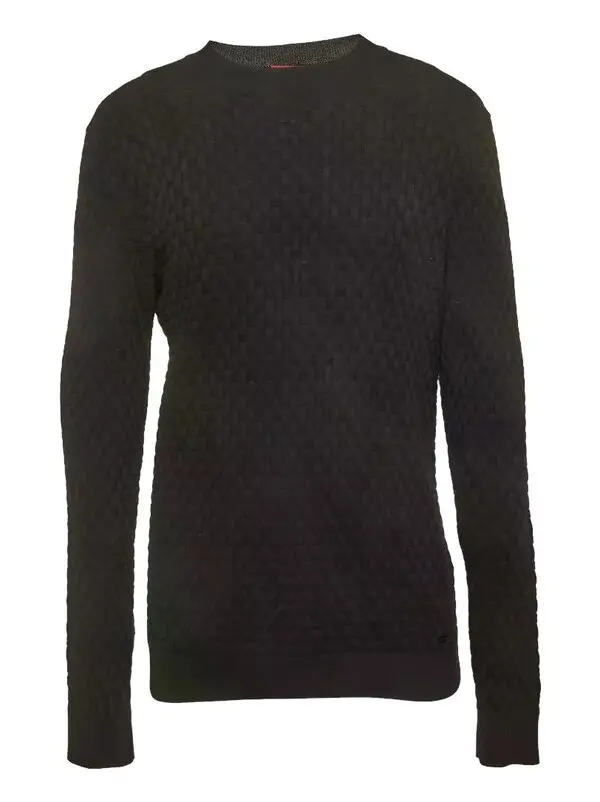 Hugo Boss Basket-knit V-neck Sweater - Black