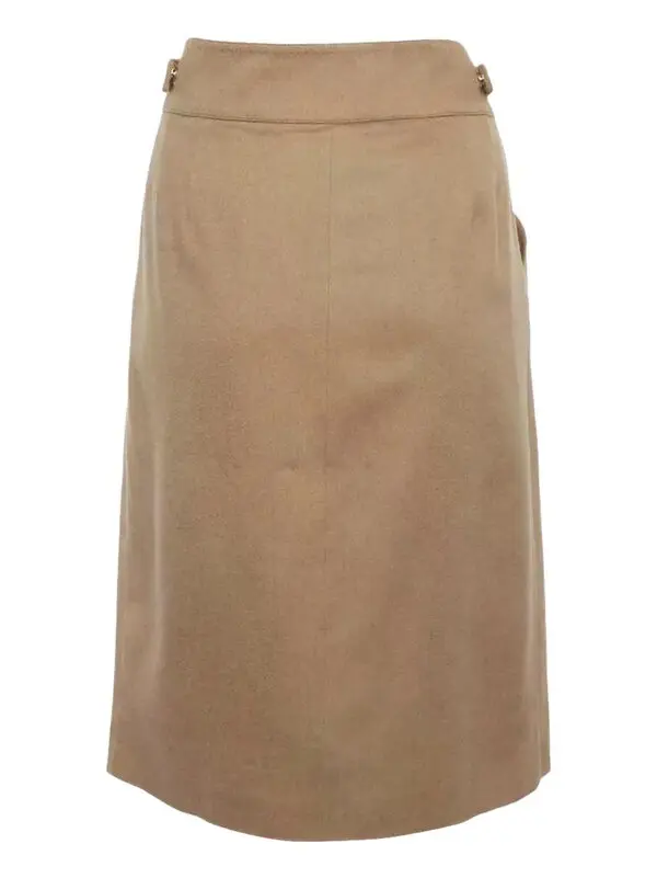 Max Mara Wool Wrap Mini Skirt With Buckle Detail - Brown