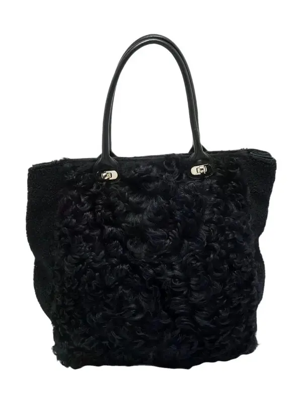 Marni Shearling Tote Bag - Black