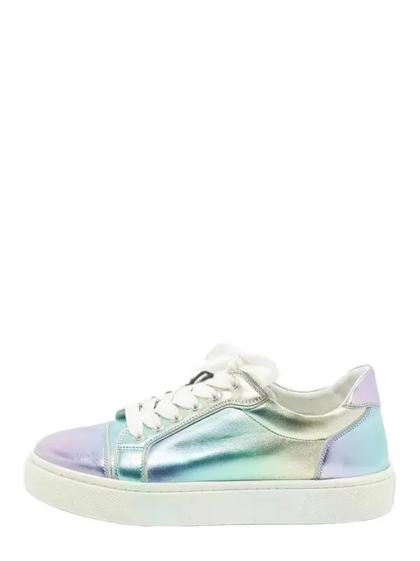 CHRISTIAN LOUBOUTIN Vierissima Iridescent Leather Sneakers - Blue