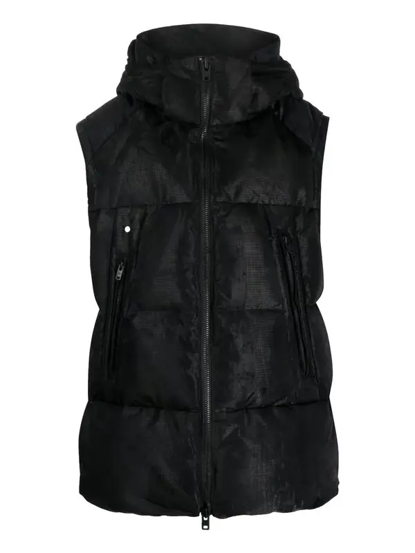 Y3 Graphic Print Padded Gilet - Black