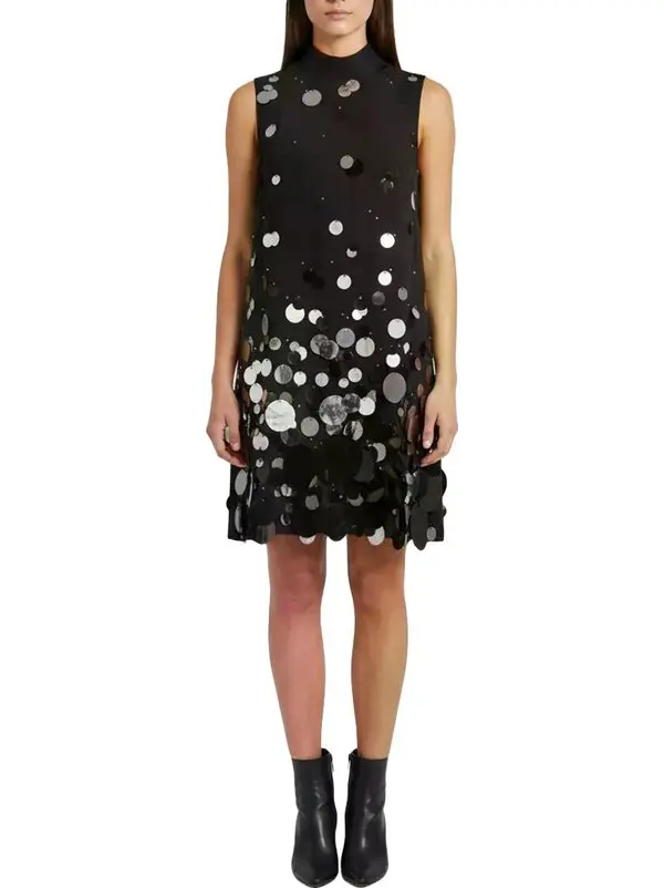 Prada Mini Embellished Sleeveless Dress - Black