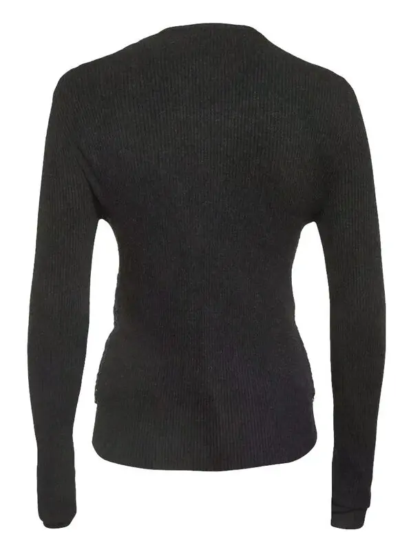 Dolce & Gabbana Lace-panel Rib-knit Cardigan - Grey