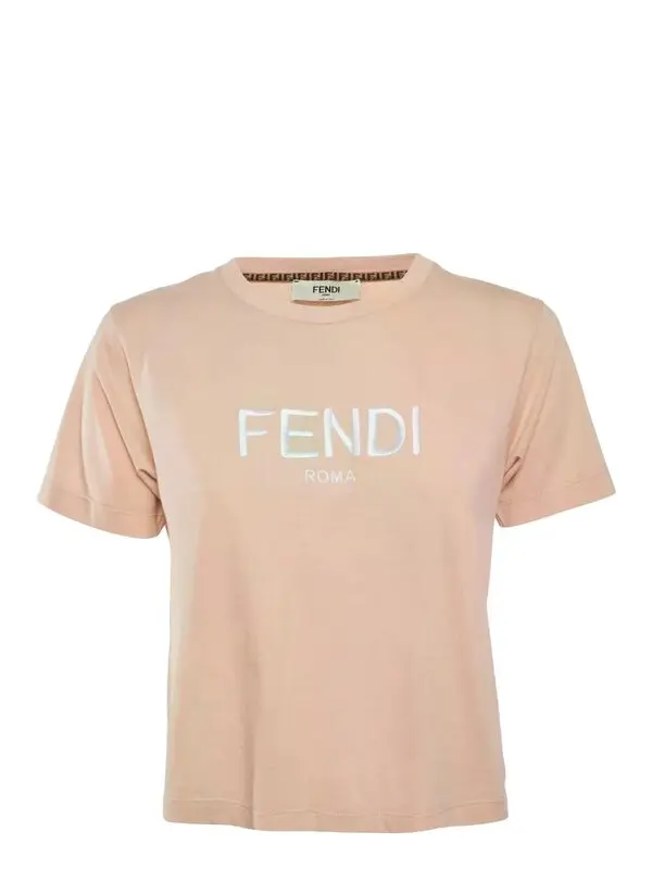 Fendi Embroidered Logo T-shirt - Pink
