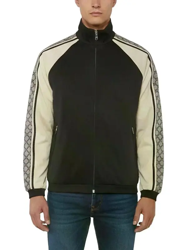 Gucci Gg Shoulder Stripe High Neck Jacket - Black