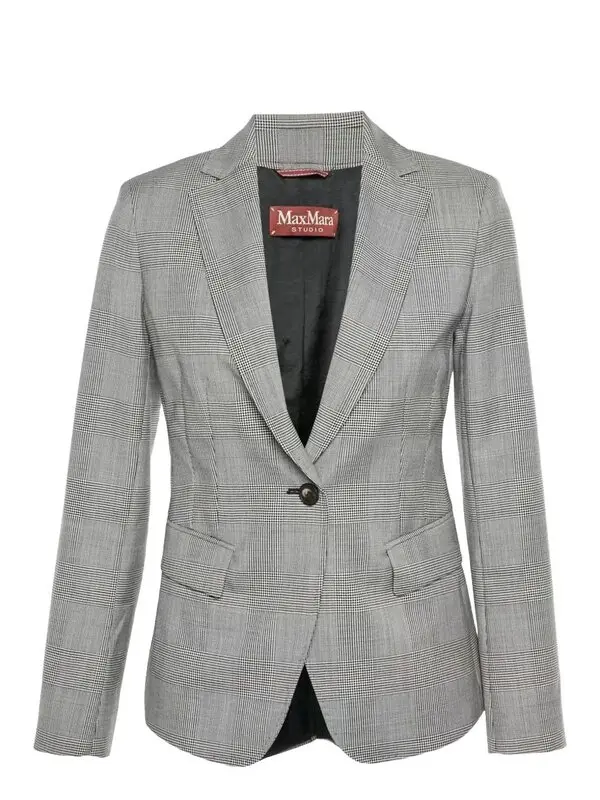 Max Mara Houndstooth Pattern Blazer - Grey
