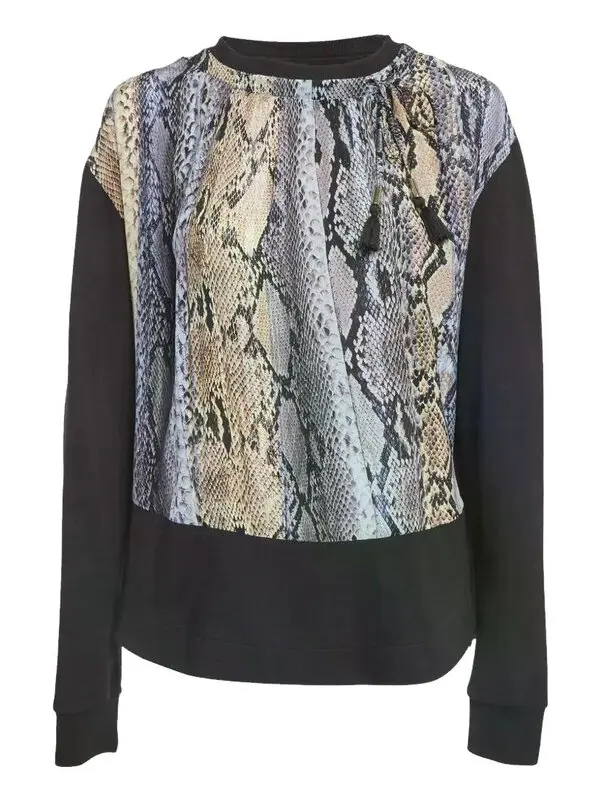Just Cavalli Snake-print Tassel-detail Sweater - Black