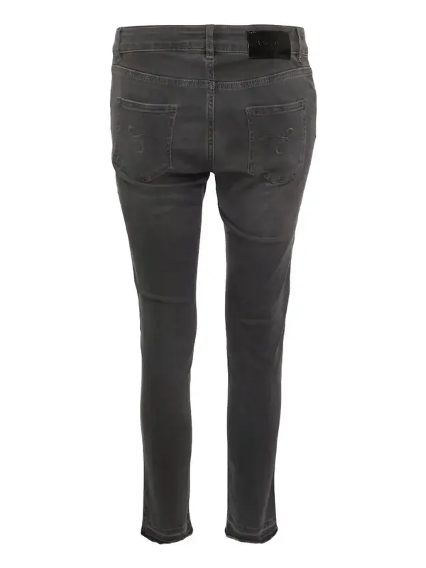 LANVIN Striped Embroidered Jeans - Grey