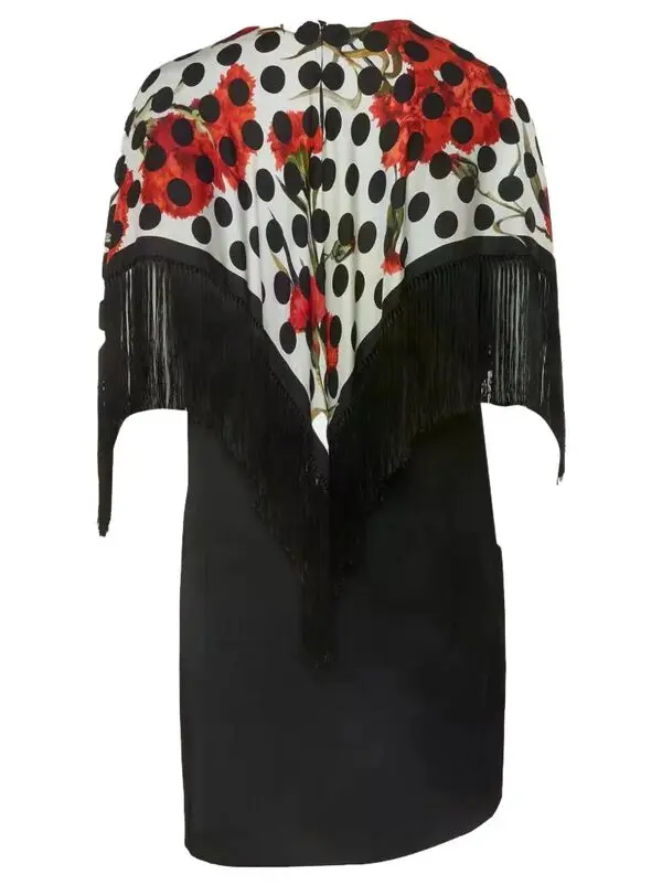 Dolce & Gabbana Polka-dot Fringed Mini Dress - Black