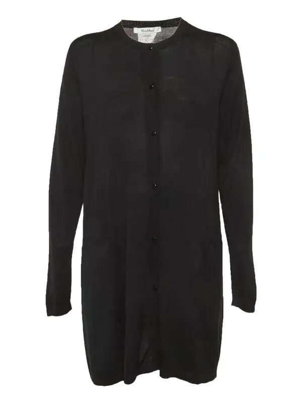 Max Mara Long Wool Cardigan - Black