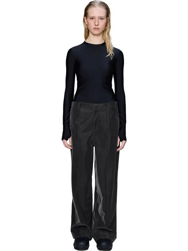 Rains Wide Leg Trousers In Waterproof Pu Fabric - Bite