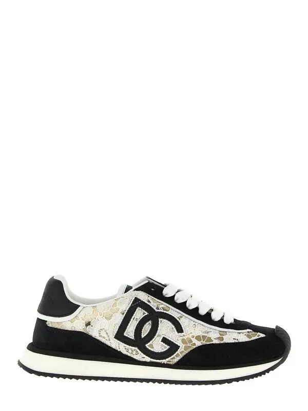 Dolce & Gabbana Dg Cushion' Suede And Lace Sneakers - Multicolor