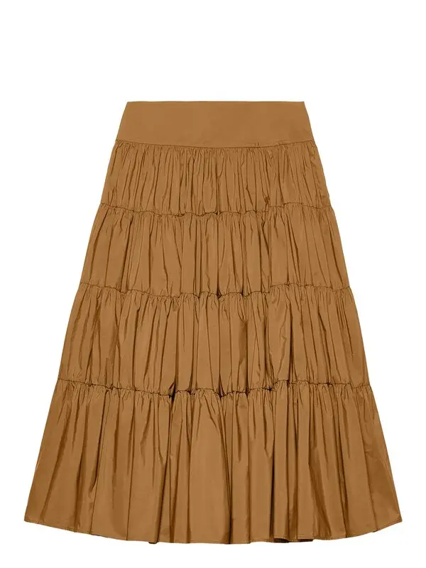 Max & Co. Taffeta Tiered Corolla Skirt - Brown