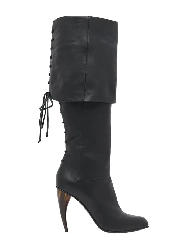Alexander McQueen Leather Horn Knee-high Boots - Black