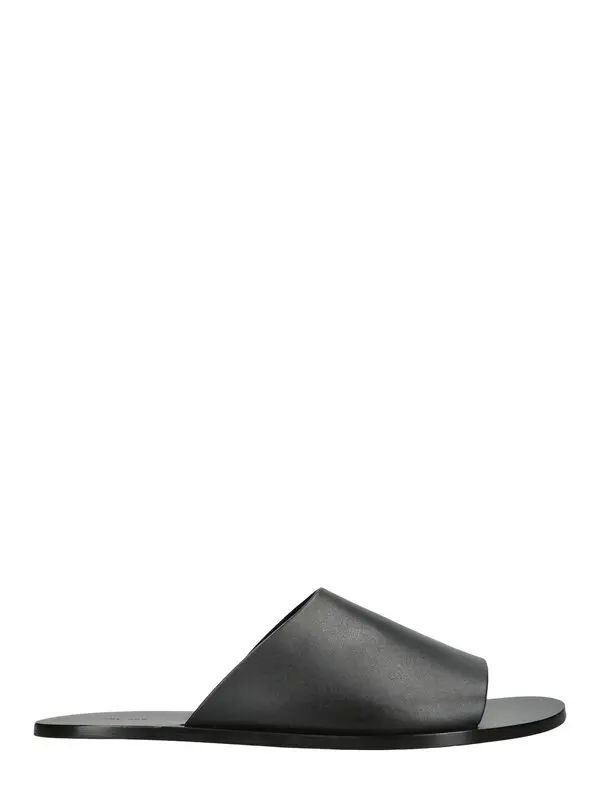 THE ROW Hugh Suede Slides - Black