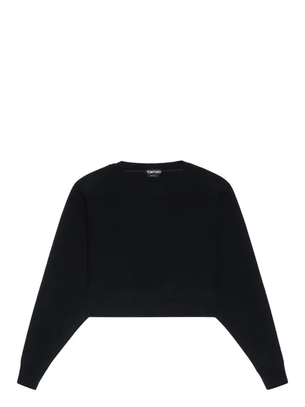 TOM FORD Cropped Wool-cashmere Blend Sweater - Black