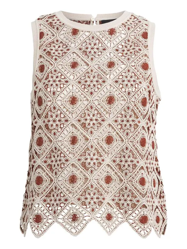 ME+EM Geometric Crochet Top - Pink