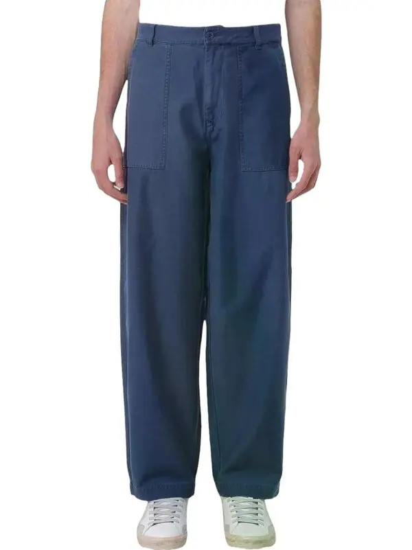 BLAUER. Wide-leg Cotton Trousers - Blue