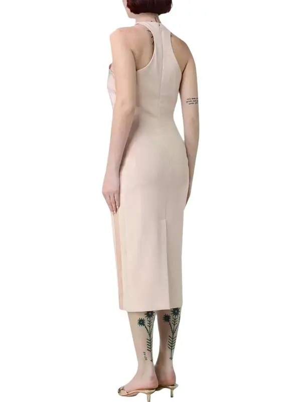 Elisabetta Franchi Halterneck Crêpe Dress - Neutrals