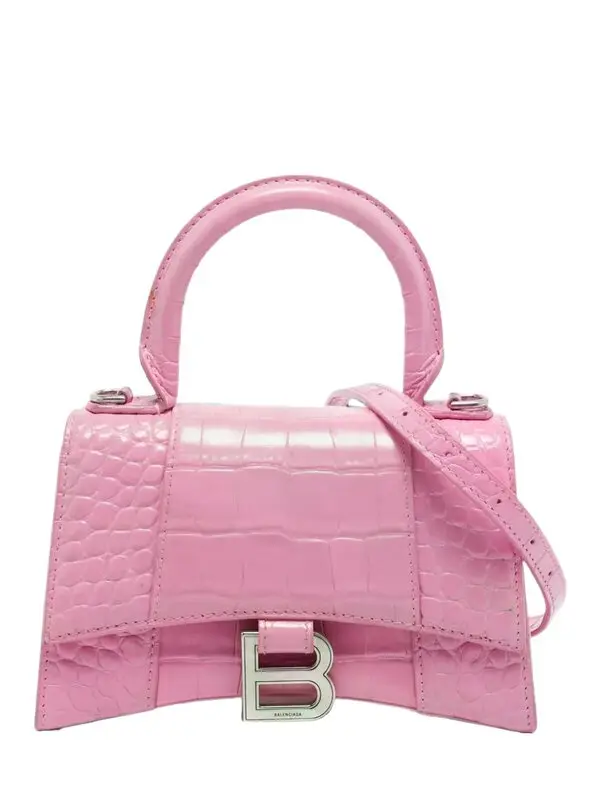 Balenciaga Xs Hourglass Top-handle Bag - Pink