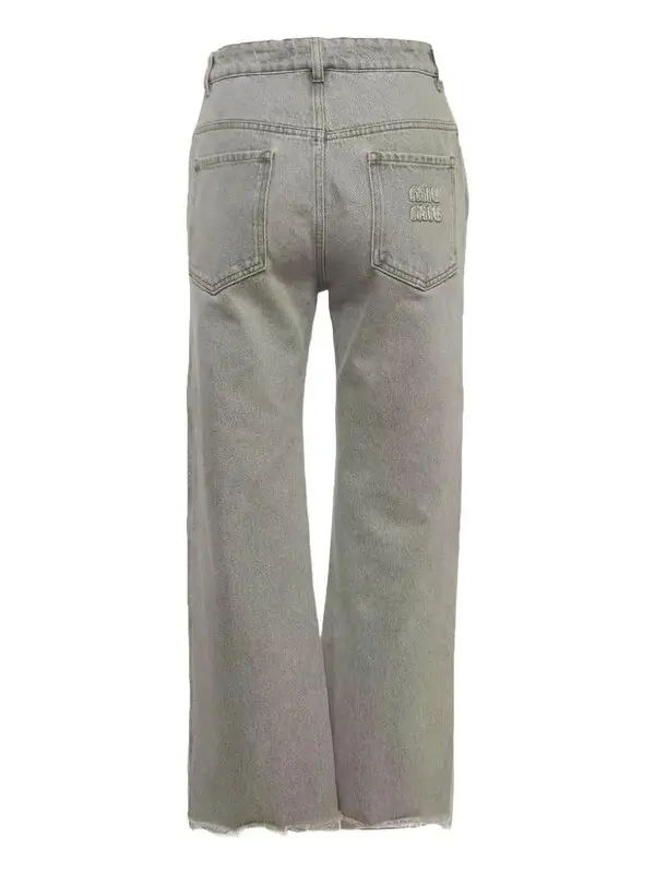Miu Miu Straight-leg Raw-hem Jeans - Grey