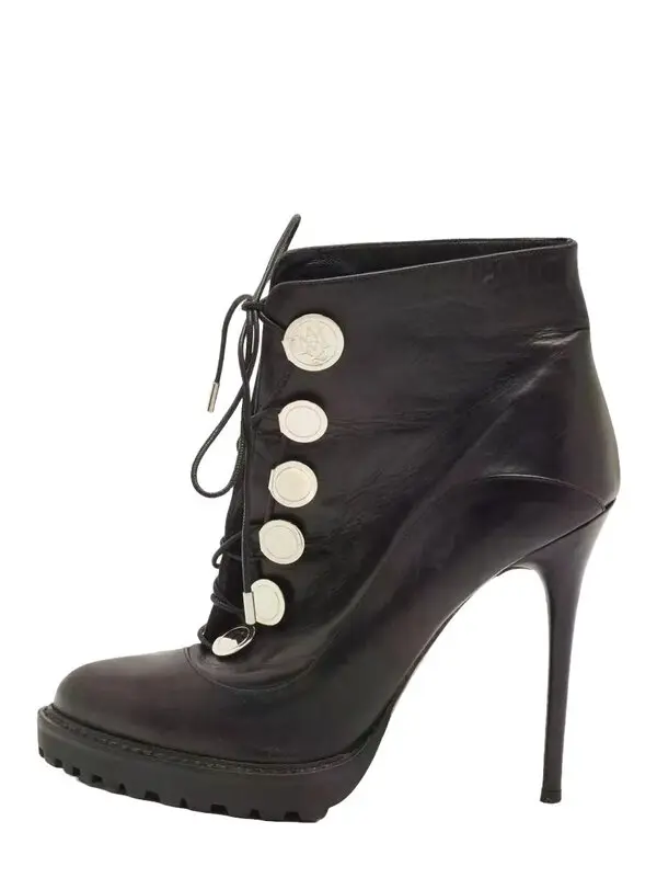 Alexander McQueen Leather Embellished Ankle Boots - Black
