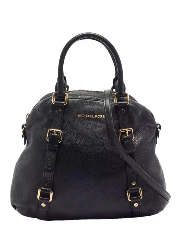 Michael Kors Bedford Belted Leather Satchel Bag - Black
