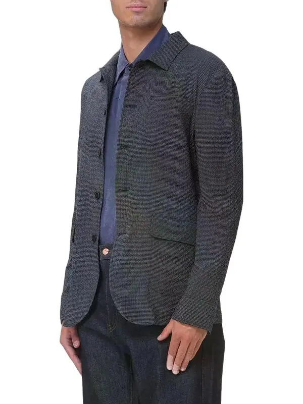 Emporio Armani Check-pattern Single-breasted Blazer - Grey