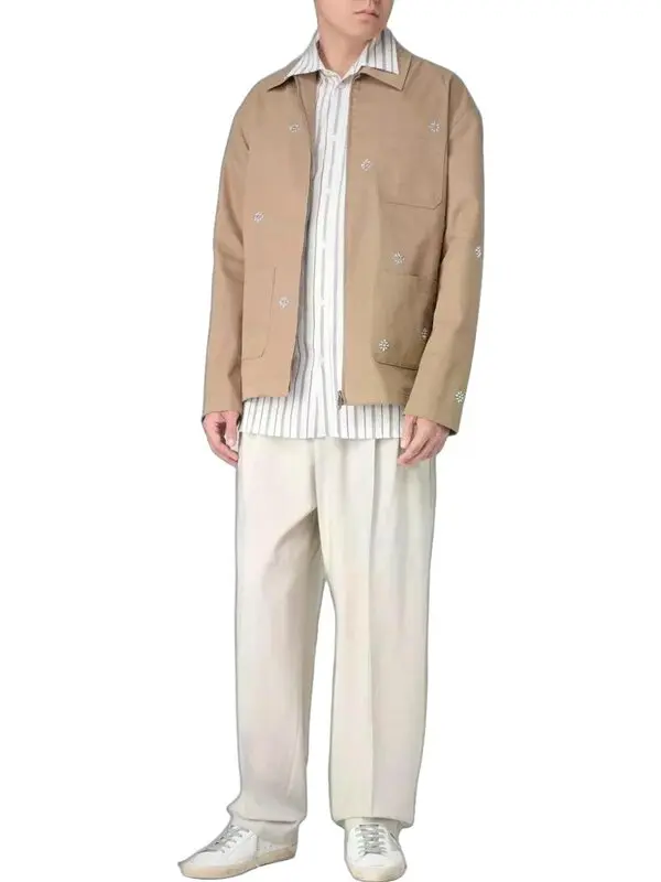 GOLDEN GOOSE Stud-embellished Shirt Jacket - Brown