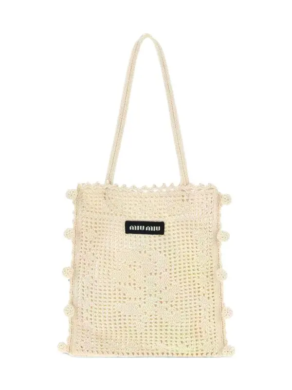 Miu Miu Crochet Shoulder Bag - Neutrals