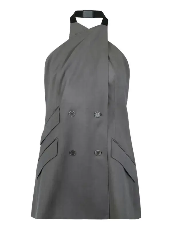Max Mara Double-breasted Halterneck Top - Grey