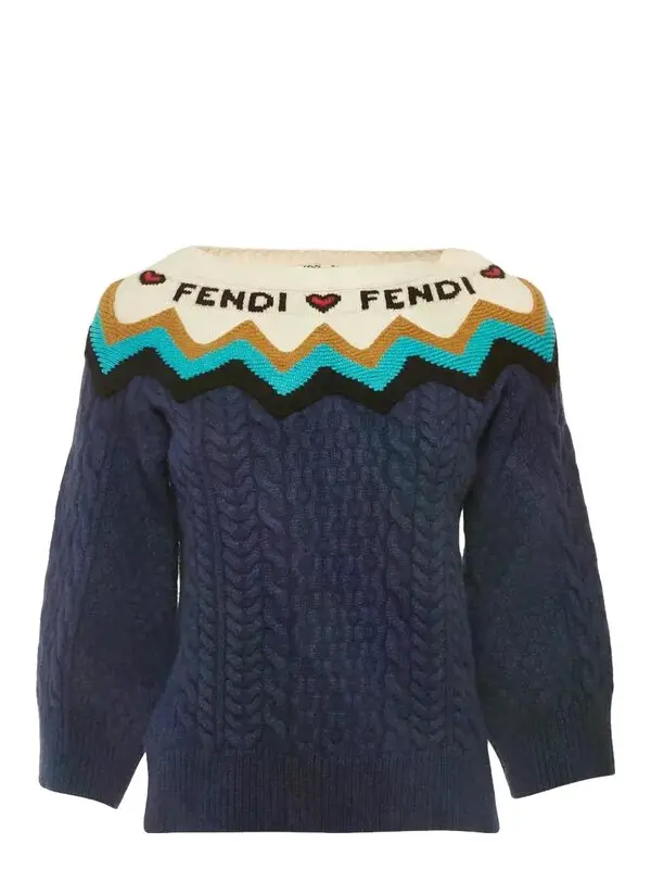 Fendi Cable-knit Sweater - Blue