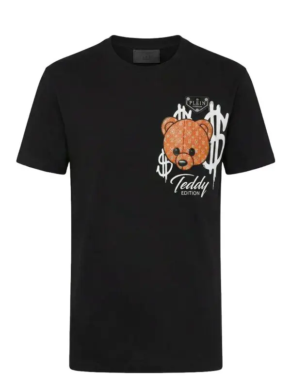 Philipp Plein Jersey T-shirt Teddy Crest - Black