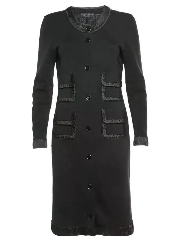 Dolce & Gabbana Ruffled Button-up Midi Dress - Black