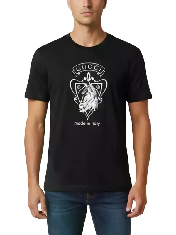 Gucci Graphic-print Cotton T-shirt - Black