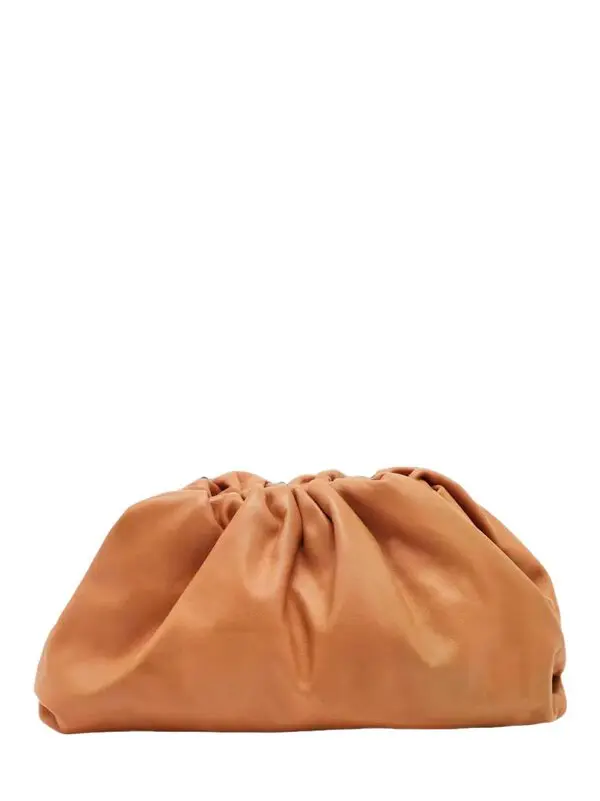 Bottega Veneta The Pouch Gathered Clutch Bag - Brown