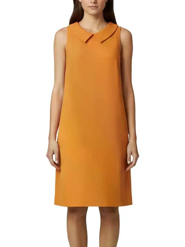 Moschino Crepe Peter Pan Collar Midi Dress - Orange