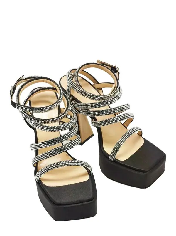Mach & Mach Sydney Heeled Sandals - Black