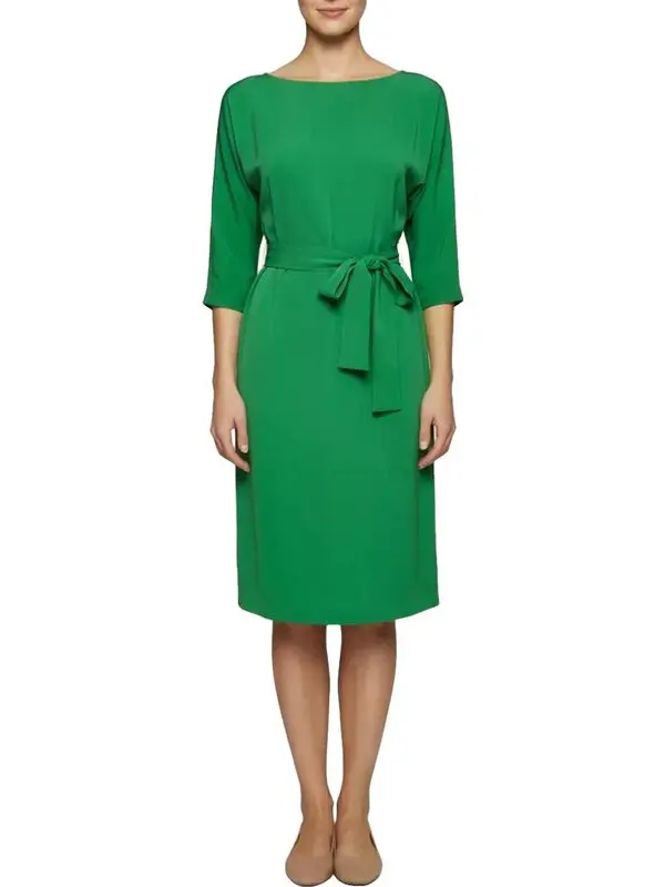 Diane Von Furstenberg Belted Crepe Midi Dress - Green