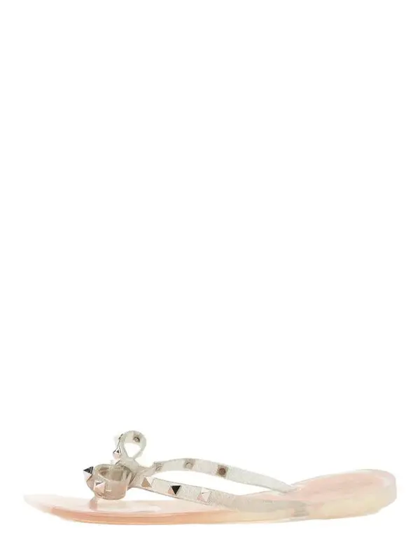 Valentino Garavani Rockstud Embellished Thong Flip-flops - Silver