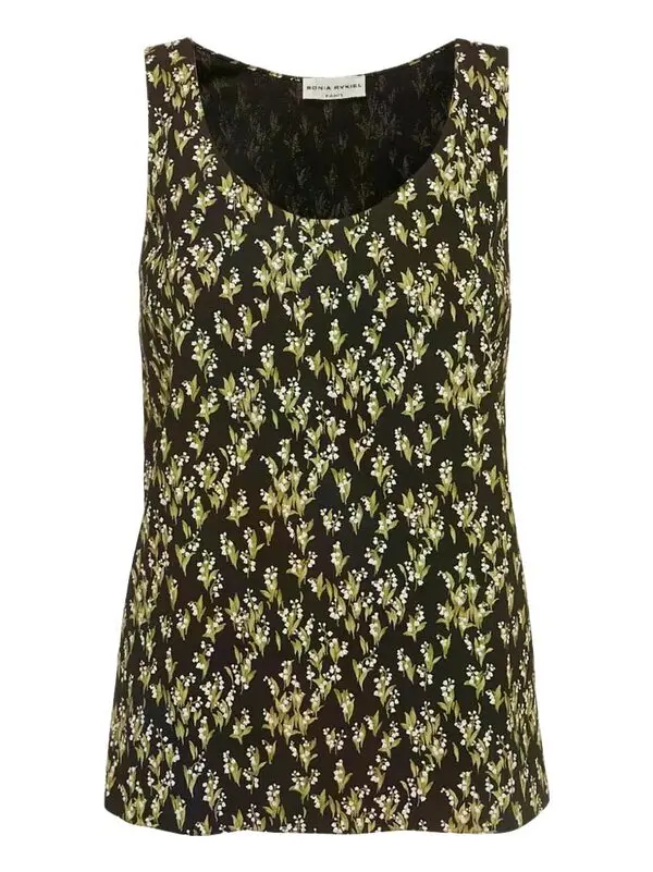 Sonia Rykiel Paris Floral Print Tank Top - Brown