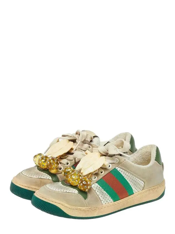 Gucci Screener Nubuck Sneakers - Neutrals