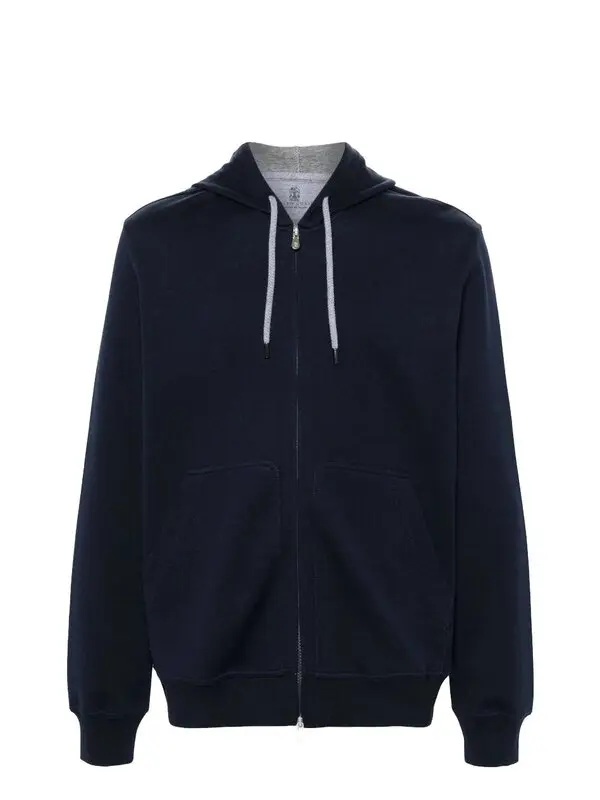 Brunello Cucinelli Zip-up Hoodie - Blue