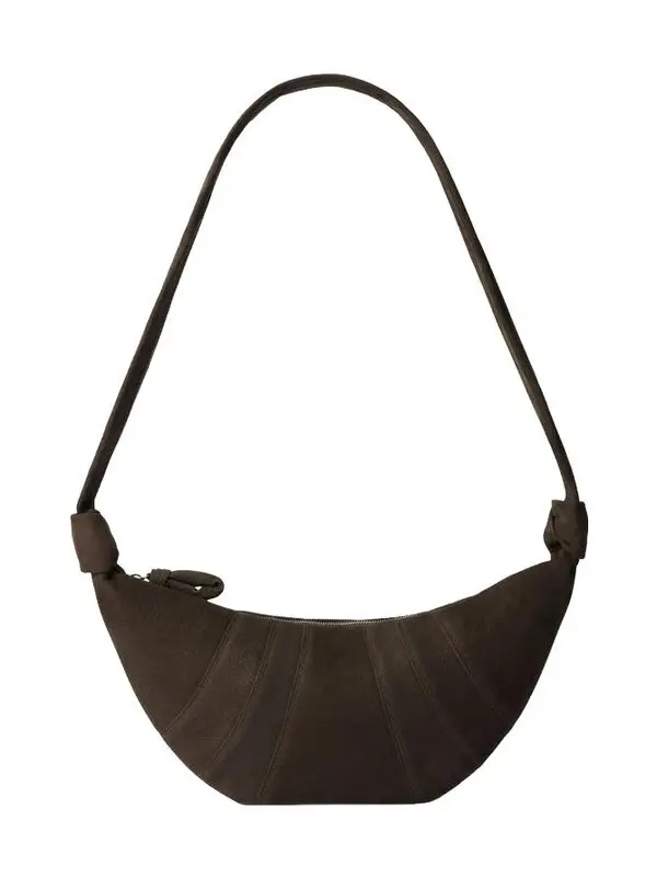 LEMAIRE Chocolate Coated Cotton Blend Shoulder Bag With Knot Detailing - Brown