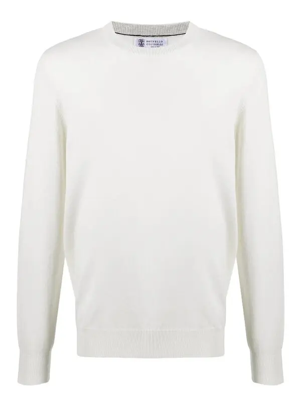Brunello Cucinelli Cashmere Crew Neck Jumper - White