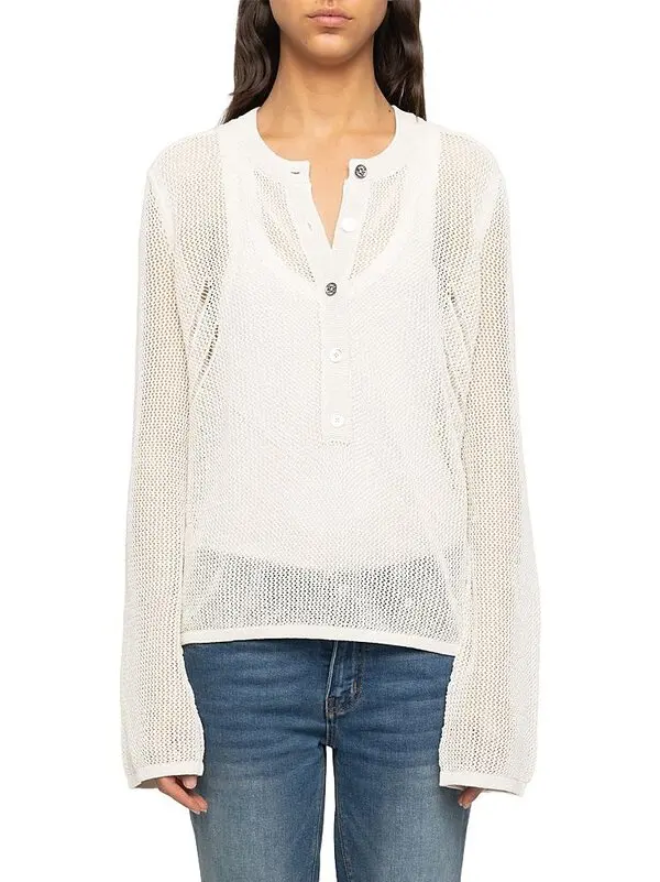 Zadig&Voltaire Mandala Henley Top - Vanille